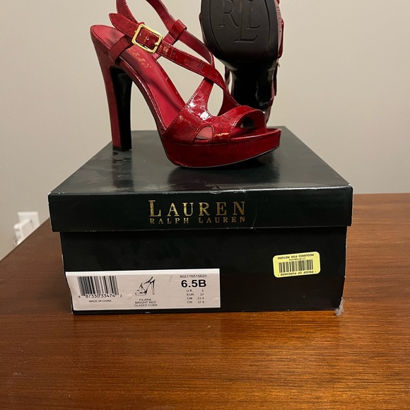 Ralph Lauren | Shoes | Ralph Lauren Filara Bright Red Heels | Poshmark